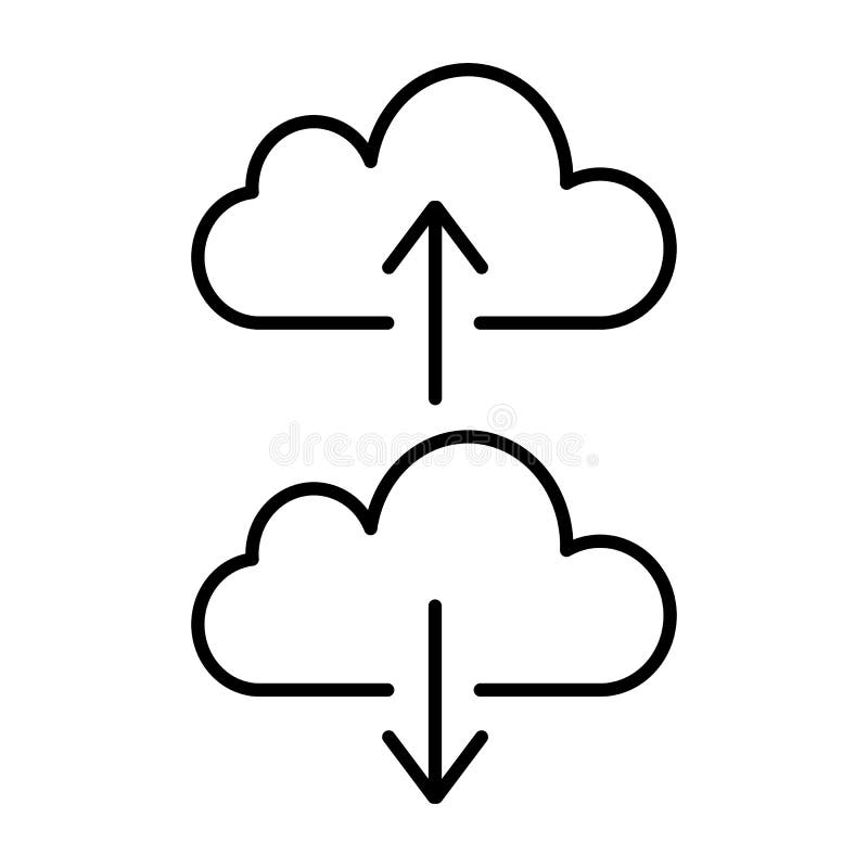 Cloud Backup and Restore Signs Linear Icon. Vector Illustration Stock ...