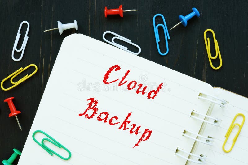 Cloud Backup Sign on the Page Stock Photo - Image of media, social ...
