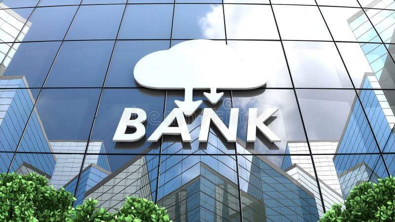 Cloud Banking Building Concept Animation Stock Video - Video of finance ...