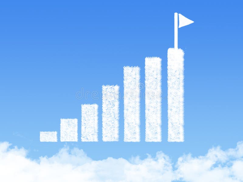 Cloud Bar Chart. Success in Business Concept Stock Illustration ...