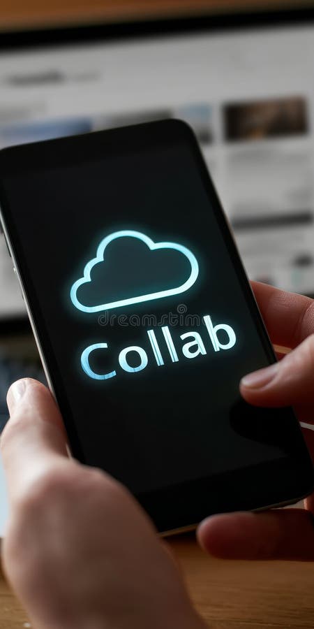 Cloud Based Collaboration Businessman Accessing Software on Mobile ...