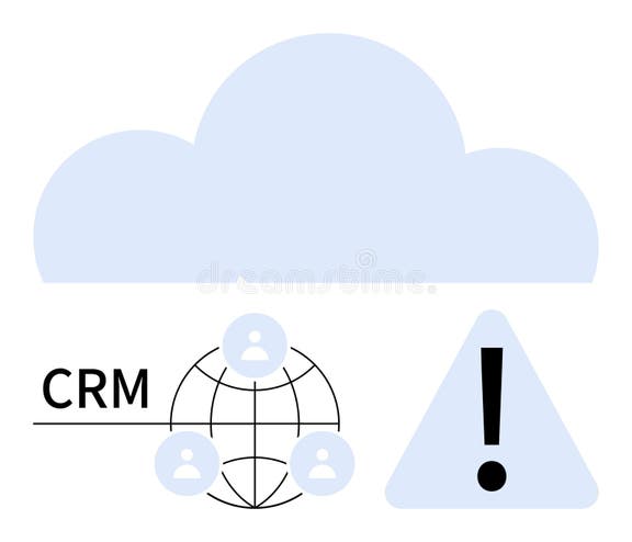 Cloud-Based CRM with User Connections and Alert Symbol for System ...