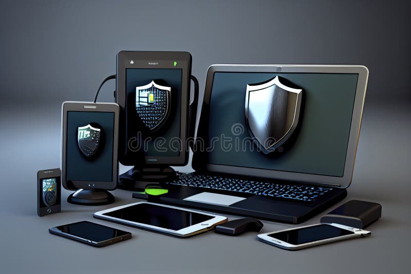 Cloud-based Cybersecurity Solutions Concept - Endpoint Protection Stock ...