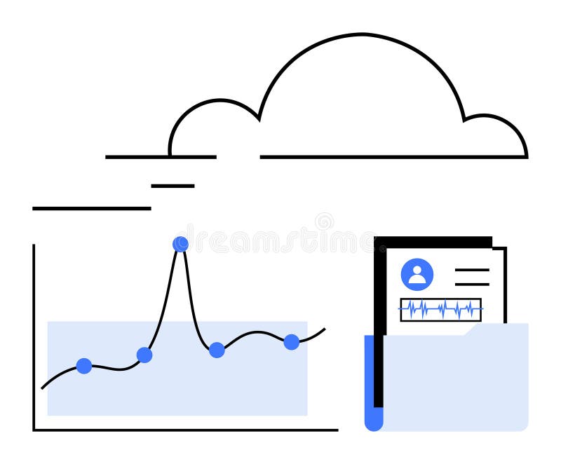 Cloud-Based Data Analytics Integrating Graph Trends and Document Storage Stock Illustration ...