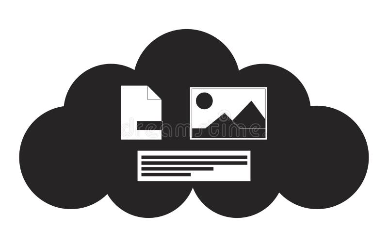 Cloud Based Data Storage Black and White 2D Line Cartoon Object Stock ... Cloud Based Data Storage Black and White 2D Line Cartoon Object Stock ...