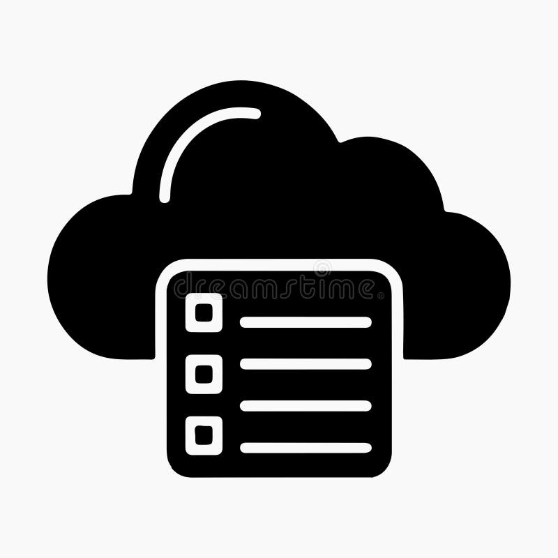 Cloud-based Document Storage Icon Stock Illustration - Illustration of minimalist, file: 393954105