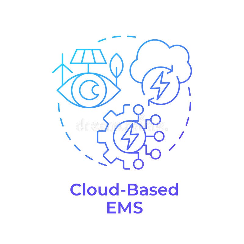 Cloud Based EMS Blue Gradient Concept Icon Stock Vector - Illustration ...