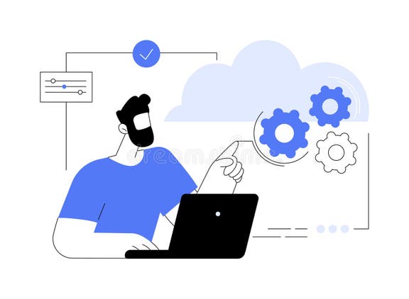 Cloud Based Engine Abstract Concept Vector Illustration. Stock Vector ...