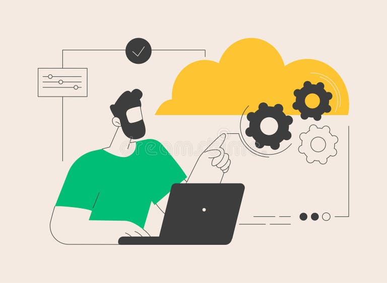 Cloud Based Engine Abstract Concept Vector Illustration. Stock Vector - Illustration of abstract ...