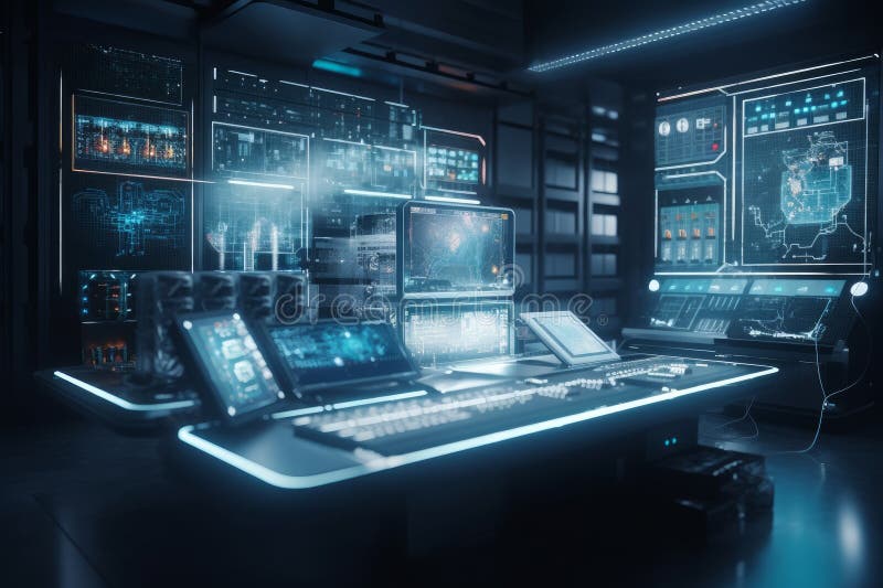 Cloud-Based Lab Tech: Futuristic Visualization in 8K Detail Stock ...