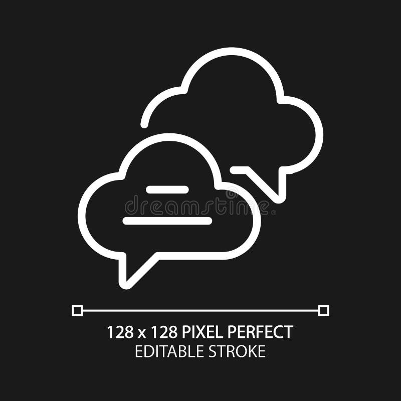 Cloud Based Live Chat Pixel Perfect White Linear Icon for Dark Theme ... Cloud Based Live Chat Pixel Perfect White Linear Icon for Dark Theme ...