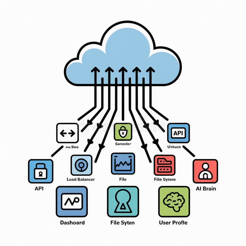 Cloud Based Microservices Gateway Architecture Diagram Illustrating Data Flow between Multiple ...