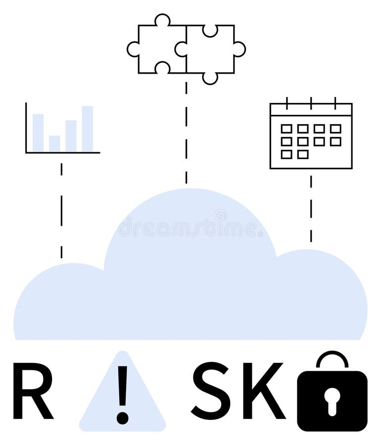 Cloud-based Risk Management Integrating Bar Chart, Puzzle Pieces ...