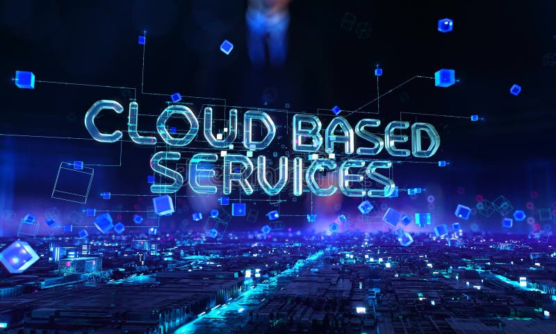 Cloud Based Services - Businessman Working Touching with Augmented ...