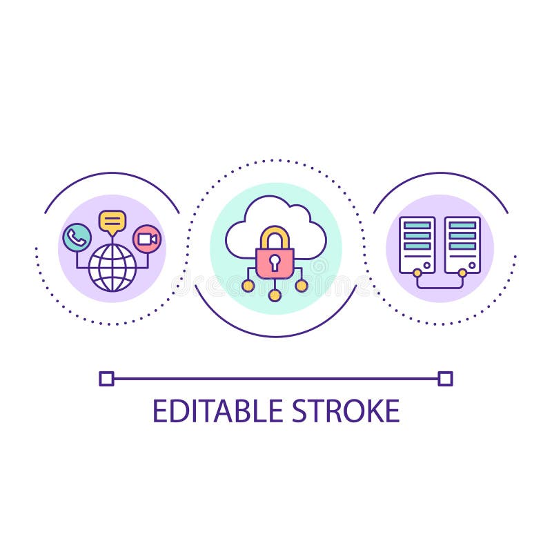 Cloud Based Storage Loop Concept Icon Stock Vector - Illustration of ...