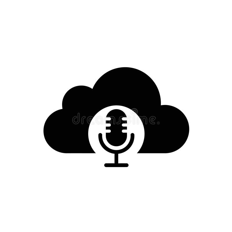 Cloud Based Voice Recording Studio Microphone Icon. Stock Vector ...