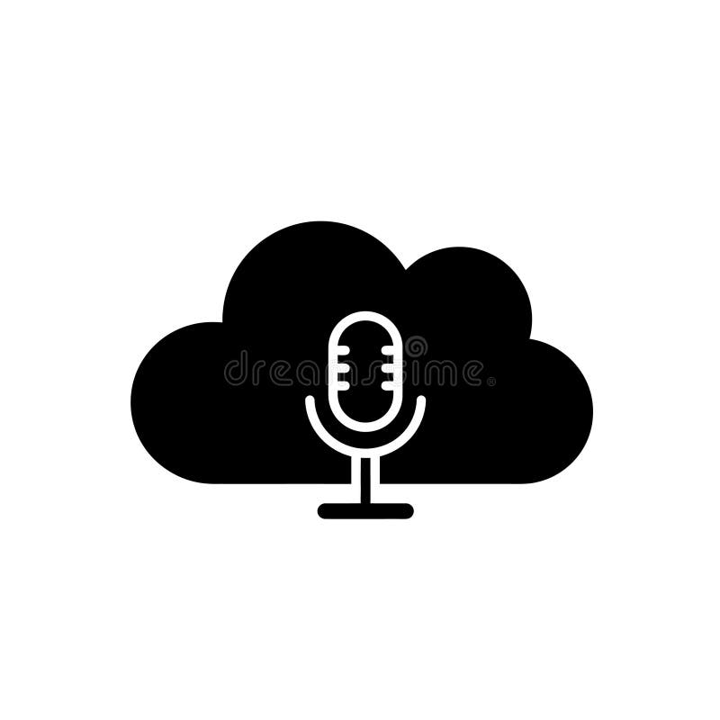 Cloud Based Voice Recording Studio Microphone Icon. Stock Illustration ...