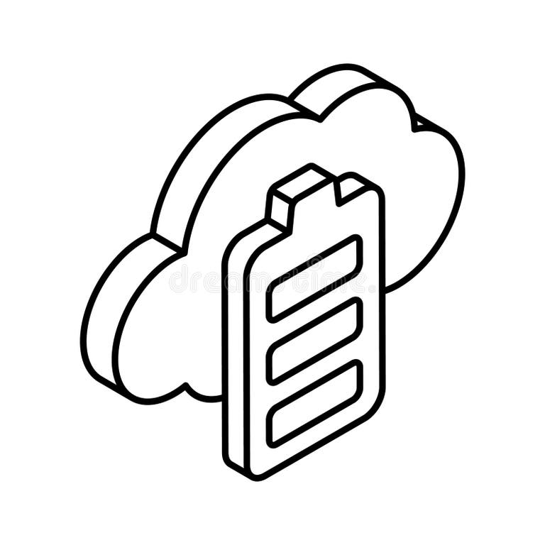 Cloud Battery, Cloud Power Supply Isometric Vector Design Stock Vector ...