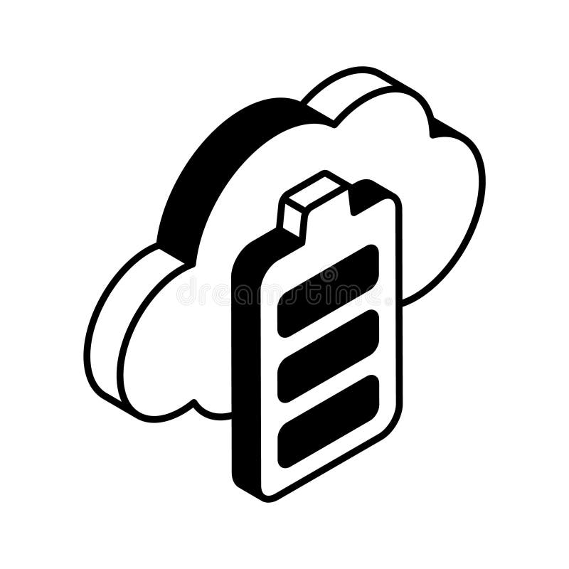 Cloud Battery, Cloud Power Supply Isometric Vector Design Stock Vector ...