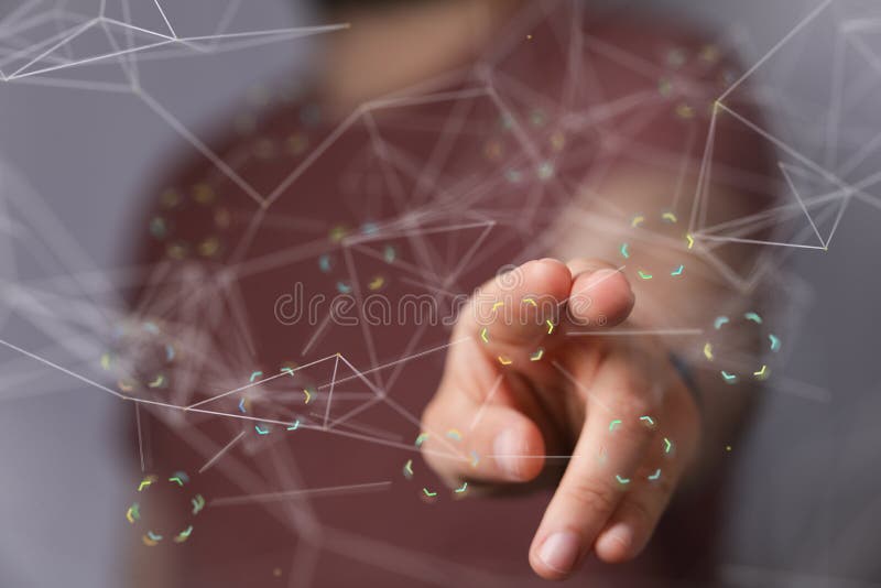 Cloud Binary Code Interface Digital Touch Stock Photo - Image of ...