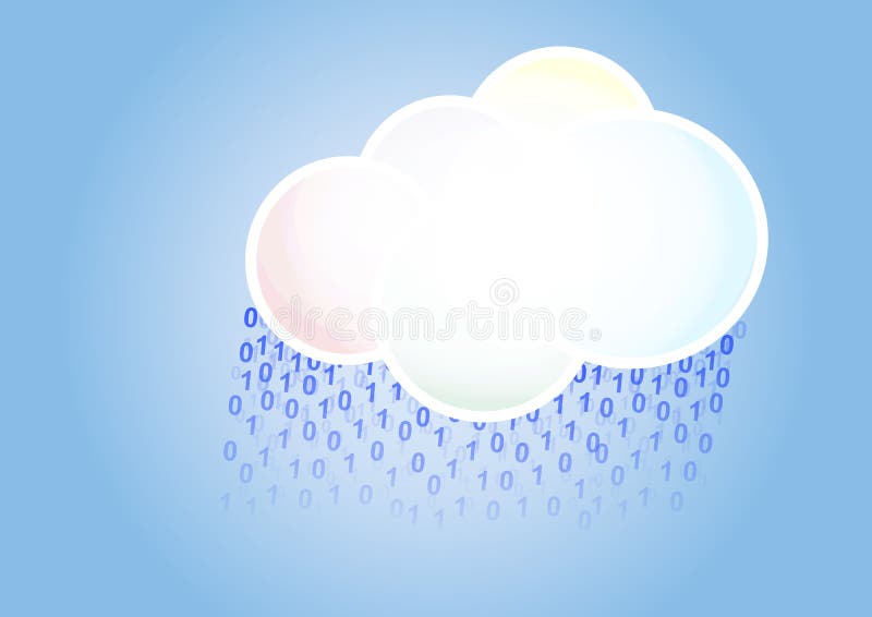 Cloud binary rain stock vector. Illustration of blue - 29006993