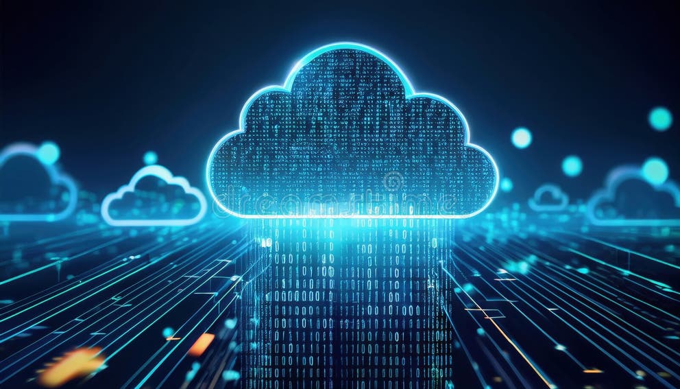 Cloud with Binary Symbols Representing Data Structures in a Digital Environment and Cloud ...