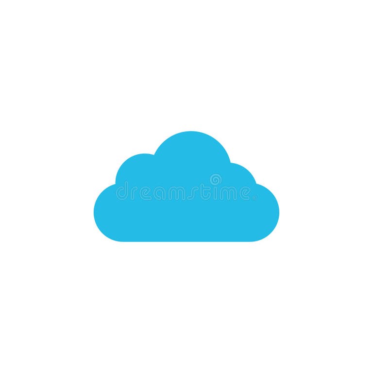Cloud. Cloud Blue Icon Isolated on White Background Stock Vector ...