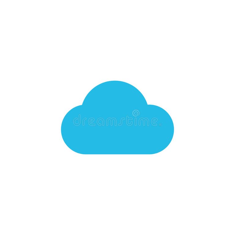 Cloud. Cloud Blue Icon Isolated on White Background Stock Vector ...