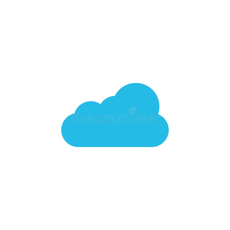 Cloud. Cloud Blue Icon Isolated on White Background Stock Vector ...