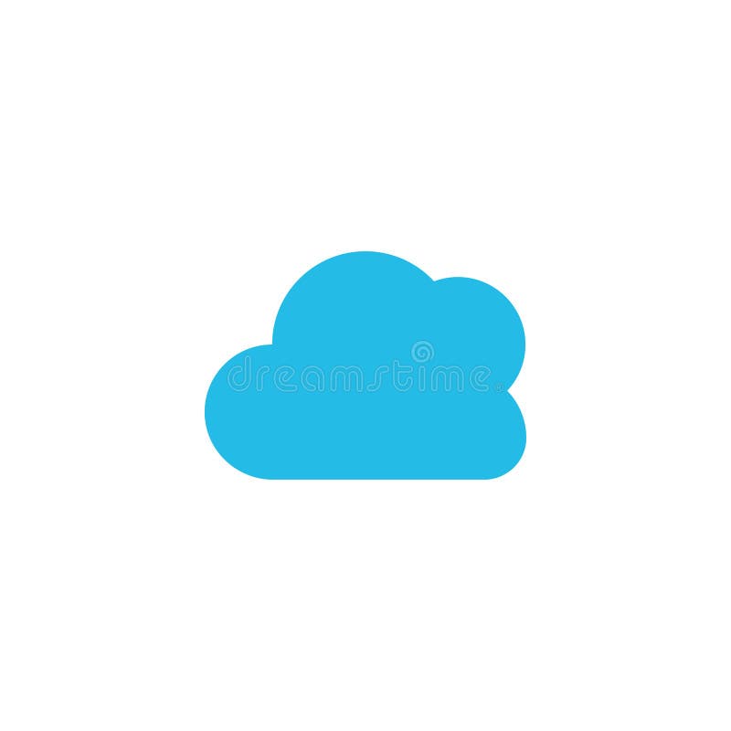 Cloud. Cloud Blue Icon Isolated on White Background Stock Vector ...