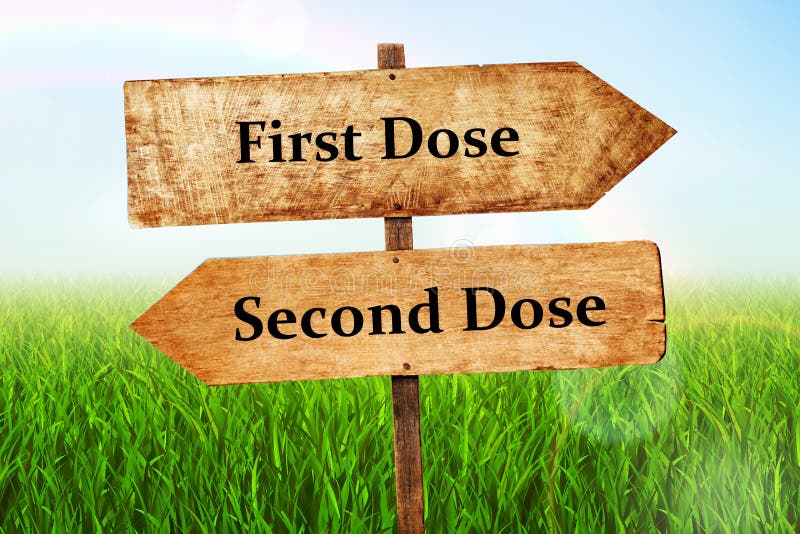 First Dose Vs Second Dose of Vaccine. Stock Image - Image of dose ...