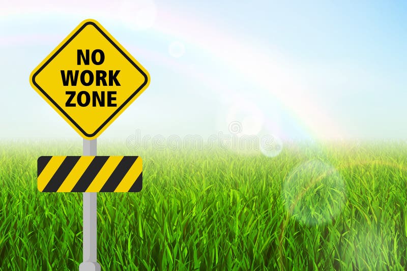 No work zone sign board. stock image. Image of blue - 273278695