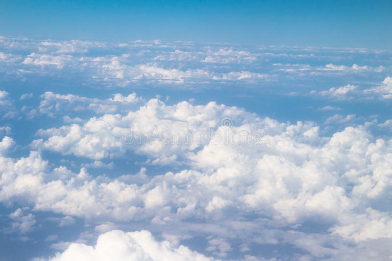 Cloud Blue Sky Bird Eye View Stock Photo - Image of aerial, airplane ...
