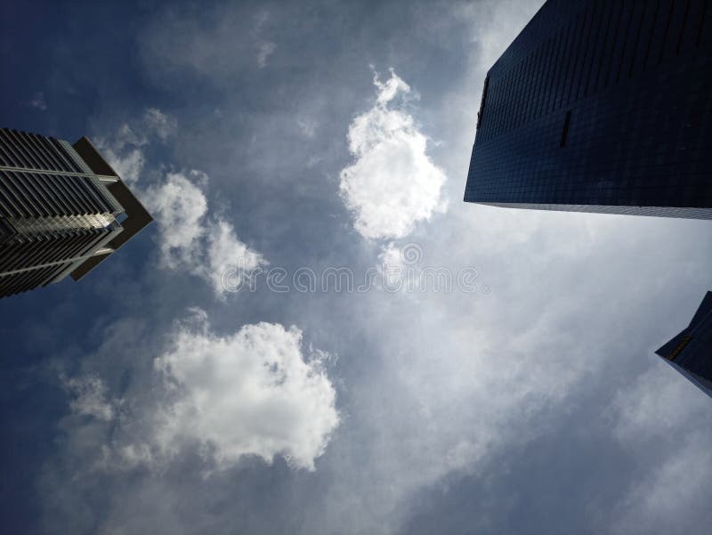 Cloud Blue Sky Building Scorching Sunshine Day Stock Image - Image of ...
