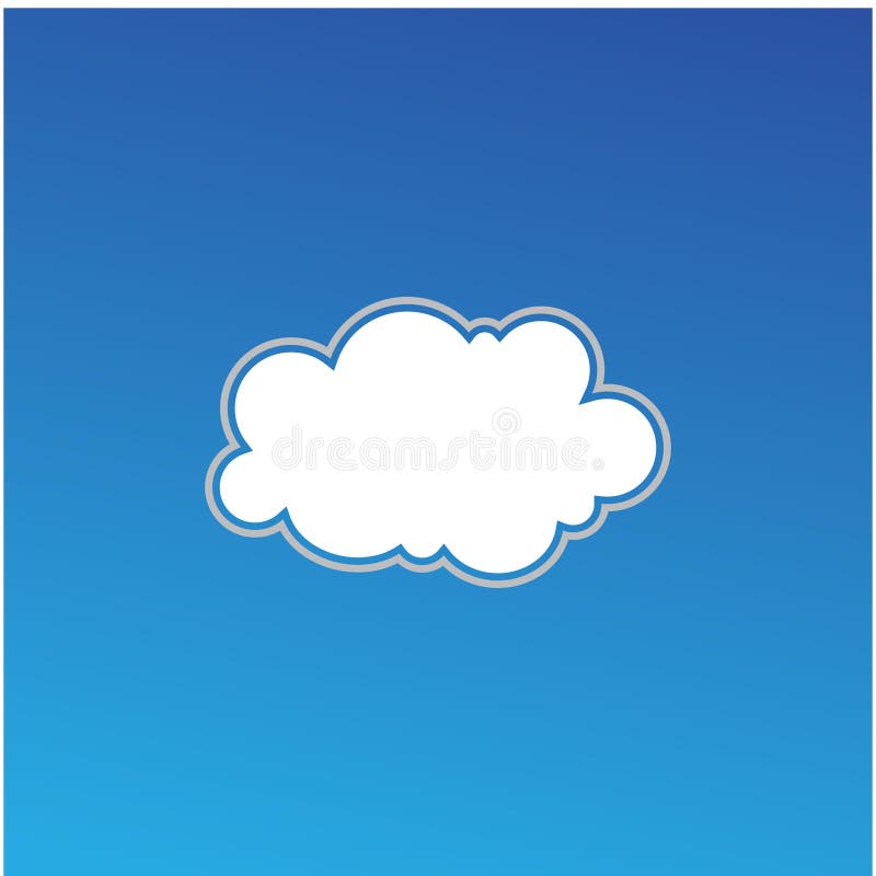 Cloud Blue Sky Illustration Vector Flat Element Design Stock Vector ...