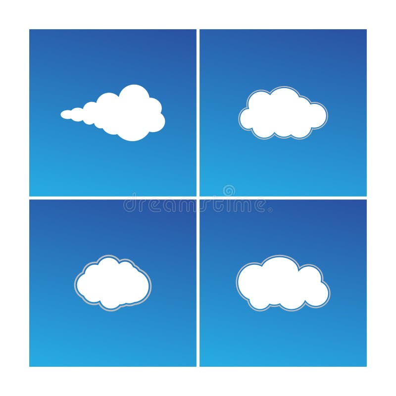 Cloud Blue Sky Illustration Vector Flat Element Design Stock Vector - Illustration of cartoon ...