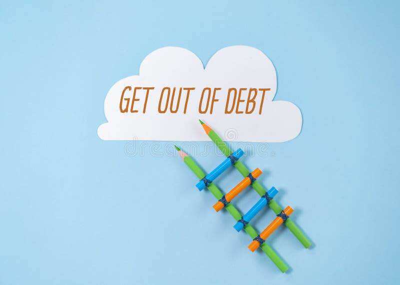 Cloud Board and Text Notes on Create Your Own Get Out of Debt on Blue ...