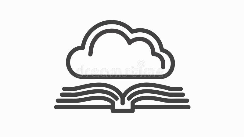 Cloud with Book Outline Icon Vector Illustration Stock Vector ...