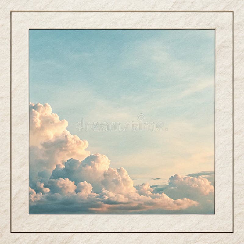 Cloud Border Paper Texture Soft and Dreamy Stock Illustration ...