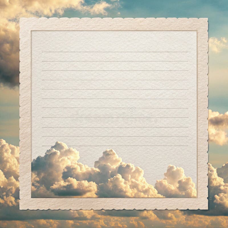 Cloud Border Paper Texture Soft and Dreamy Stock Illustration ...