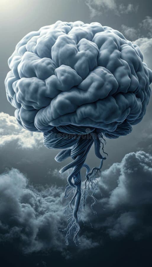 Cloud Brain Logo Design Vector Icon. Digital Brain Logo. Stock Vector ...