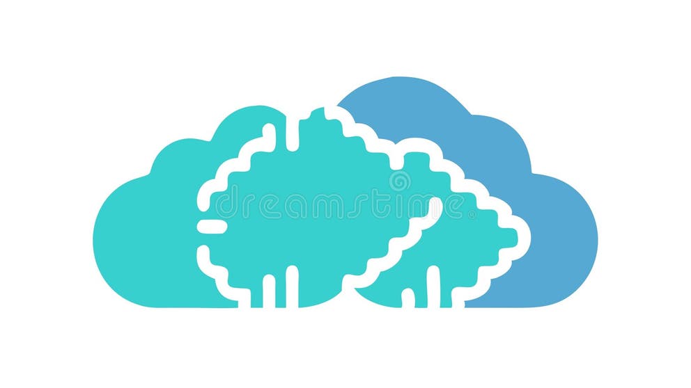 Cloud Brain Icon for Cloud AI and Digital Intelligence, Vector Design ...