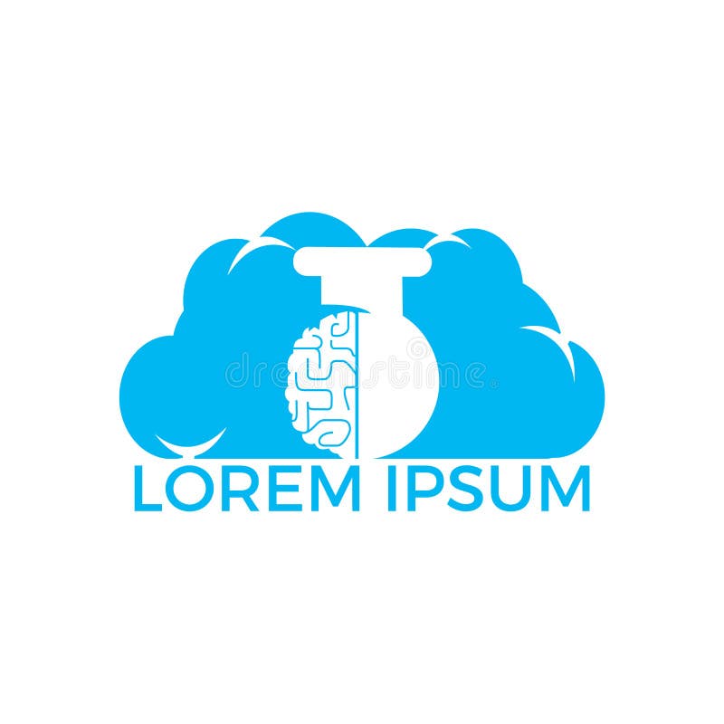 Cloud Brain Logo Design Vector Icon. Digital Brain Logo. Stock Vector ...