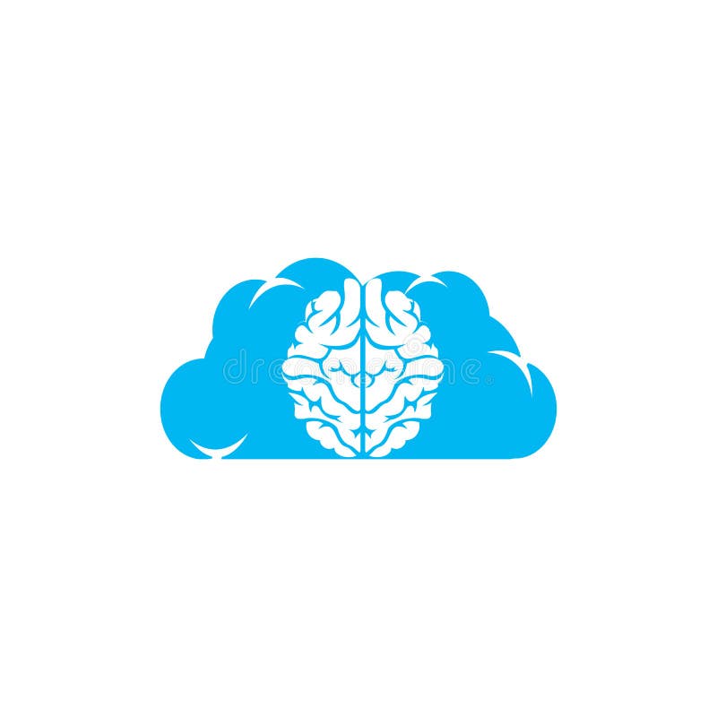 Cloud Brain Logo Design Vector Icon. Digital Brain Logo. Stock Vector ...