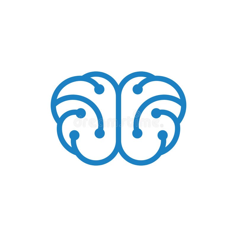 Cloud Brain Logo Design Vector Icon. Digital Brain Logo. Stock Vector ...