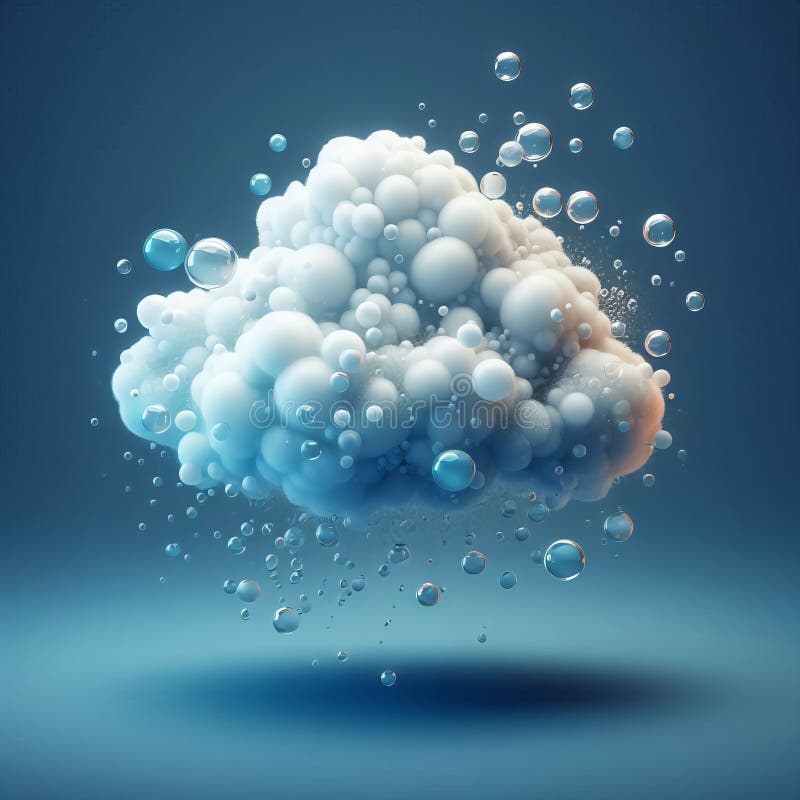 A Cloud of Bubbles Floating in the Air, a Digital Rendering, Stylized 3 ...