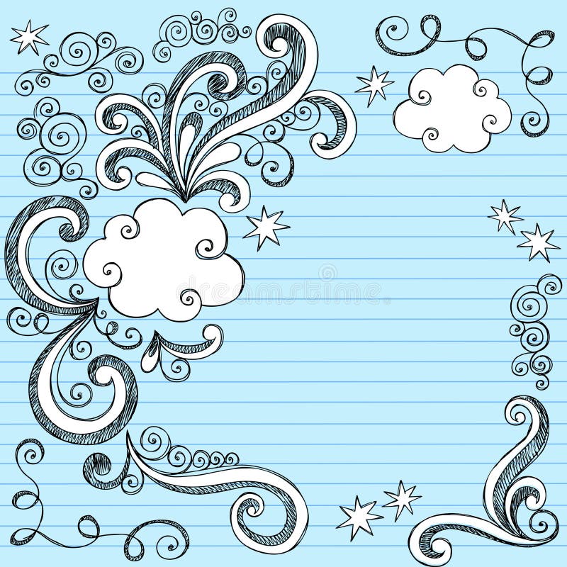 Sketchy Notebook Doodles Border Frames Stock Vector - Illustration of ...