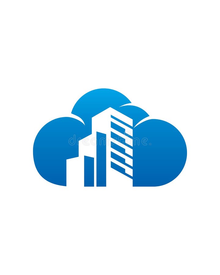 Creative City Building Icon Attach with Cloud Design Concept Stock ...