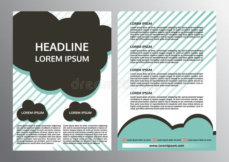 Cloud Business Brochure Layout Design, Flyer Layout Template Stock ...