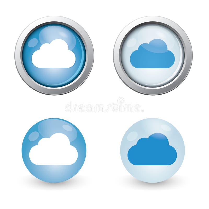 Set of Four Cloud Templates Stock Vector - Illustration of four ...